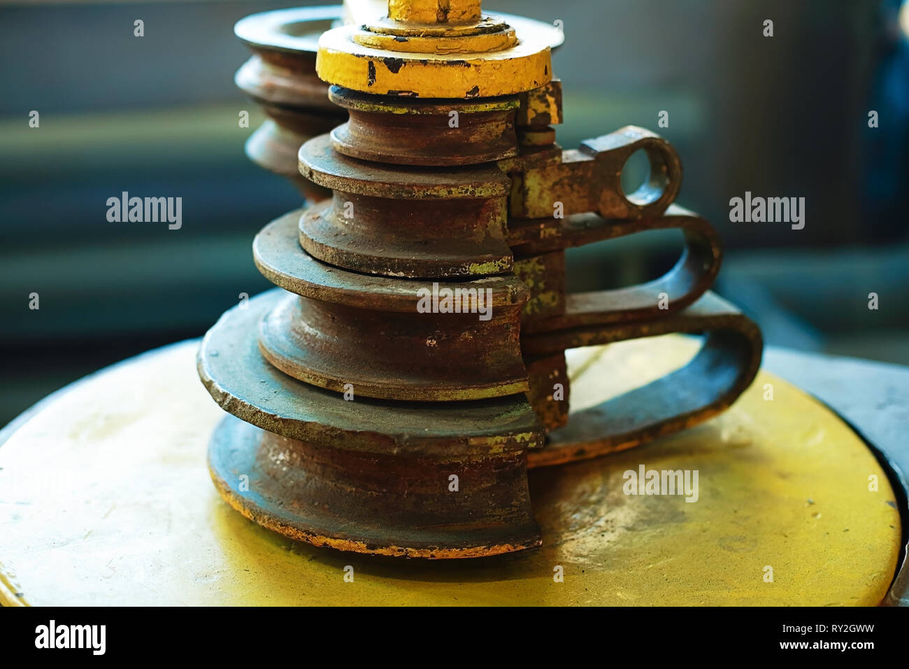 Old machine for bending pipes of different diameters. Device bender ...