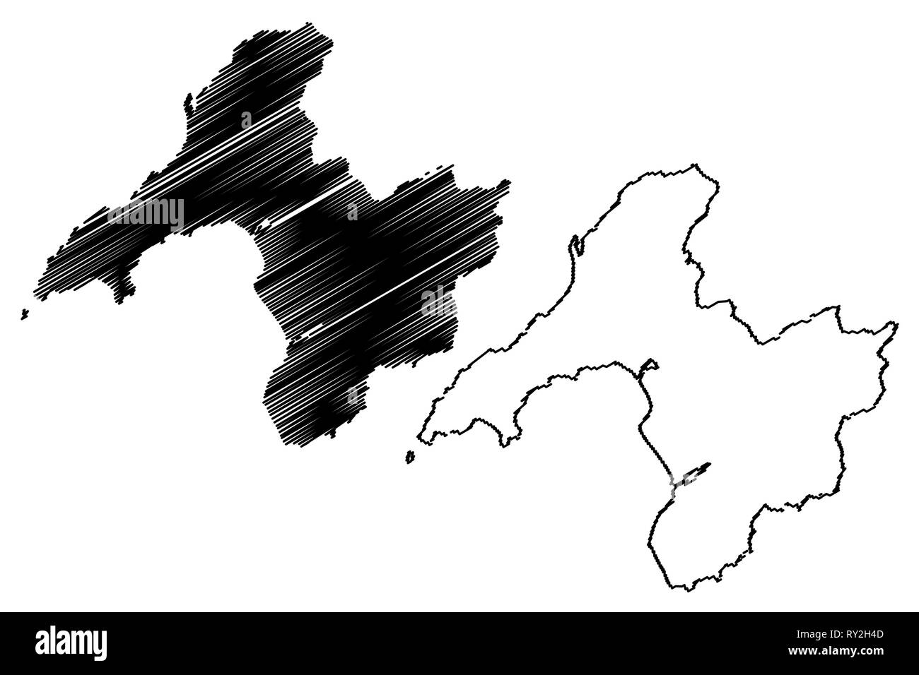 Gwynedd wales principal area map hi-res stock photography and images ...