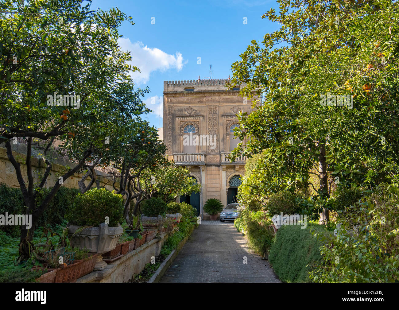 Lecce, Puglia, Italy - Baroque house and historical center in the old ...