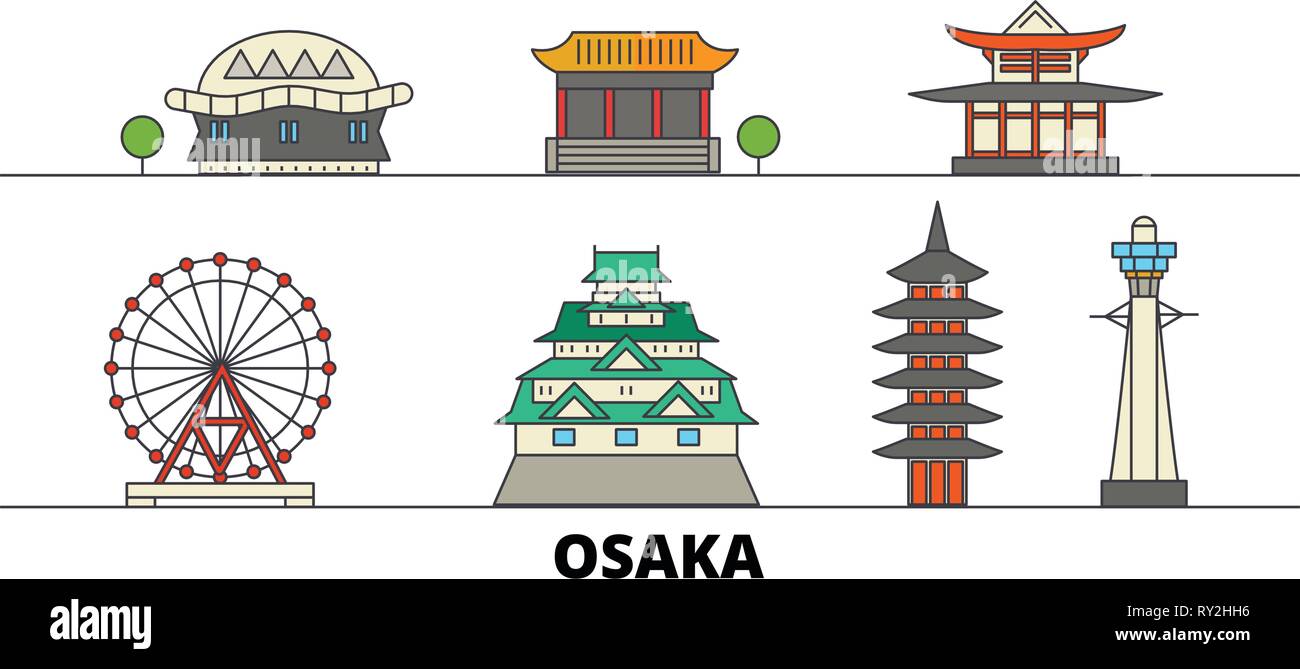Osaka map vector hi-res stock photography and images - Alamy