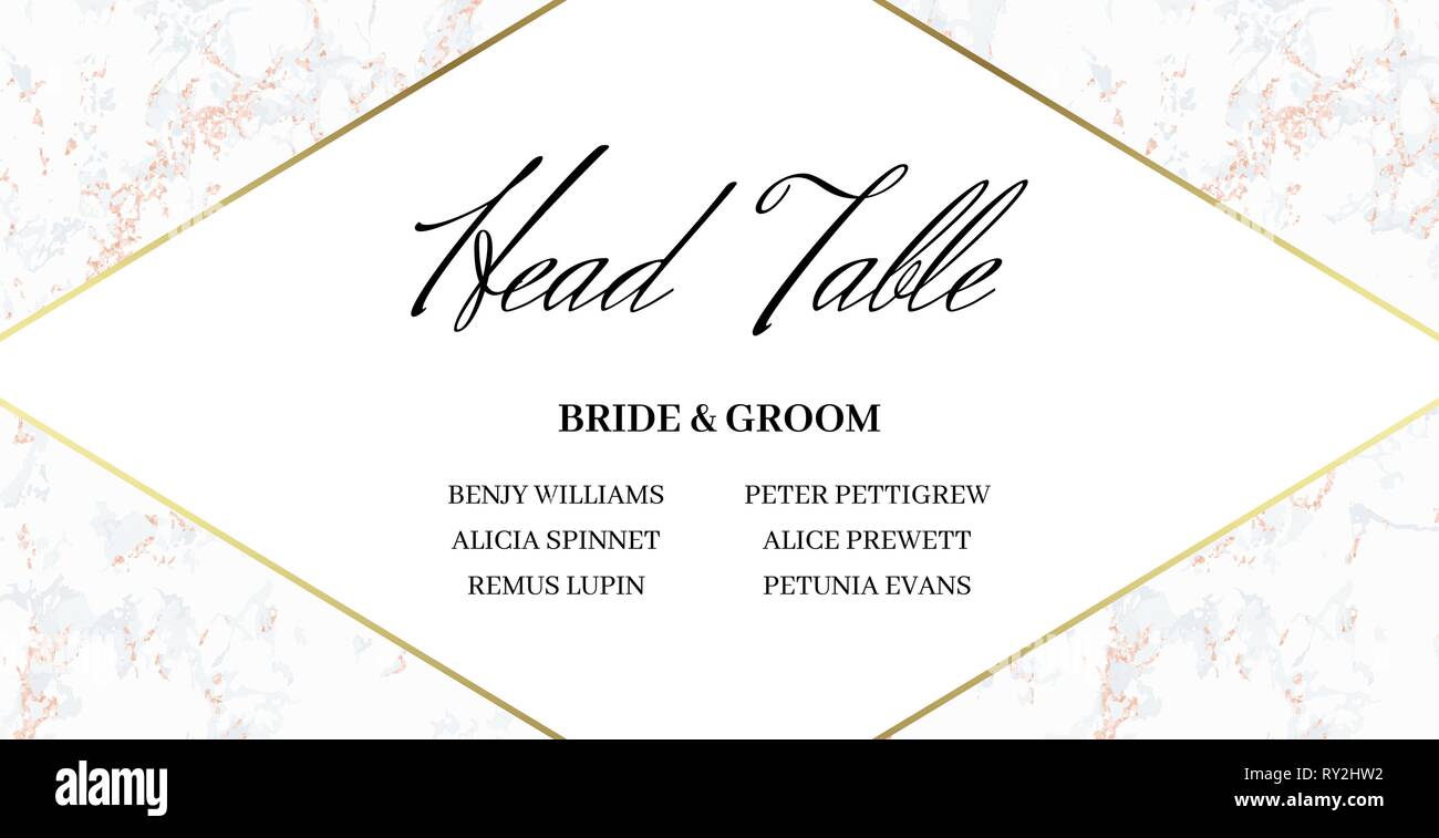 Head Table Bride and groom template card Stock Vector Image & Art - Alamy