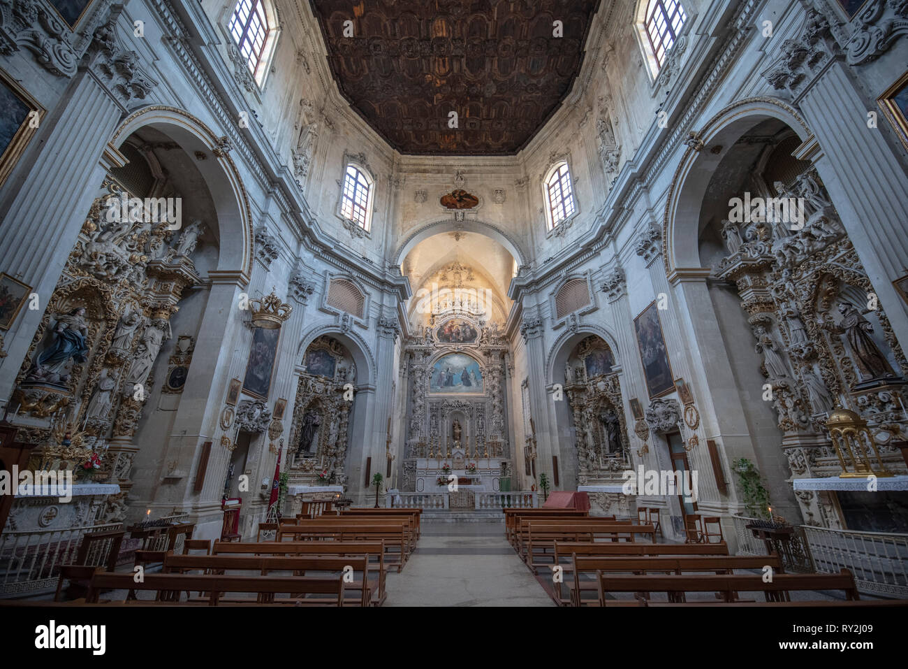 Inside interior of catholic Church of Saint Clare (Chiesa di Santa ...