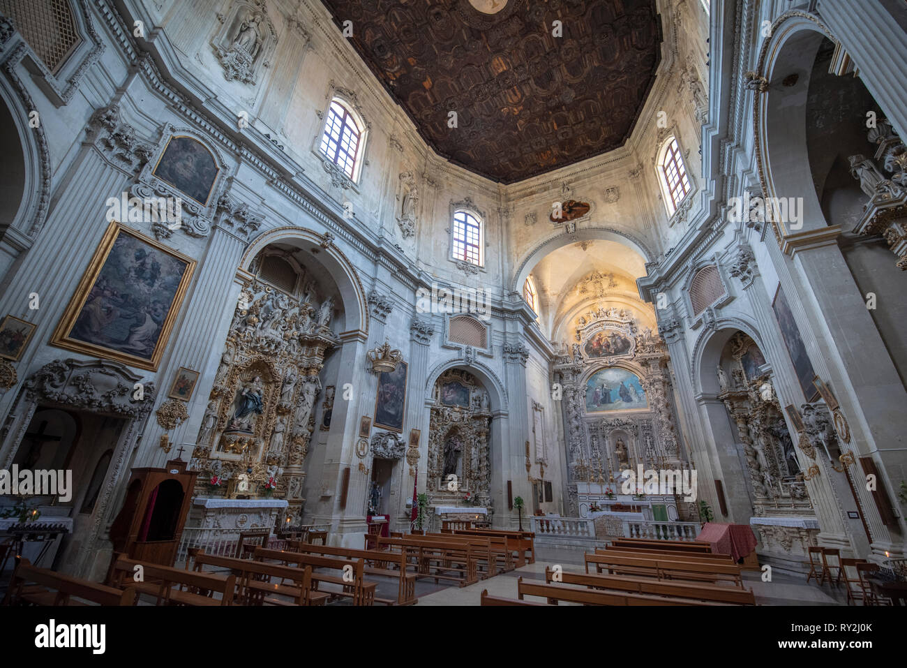 Inside interior of catholic Church of Saint Clare (Chiesa di Santa ...