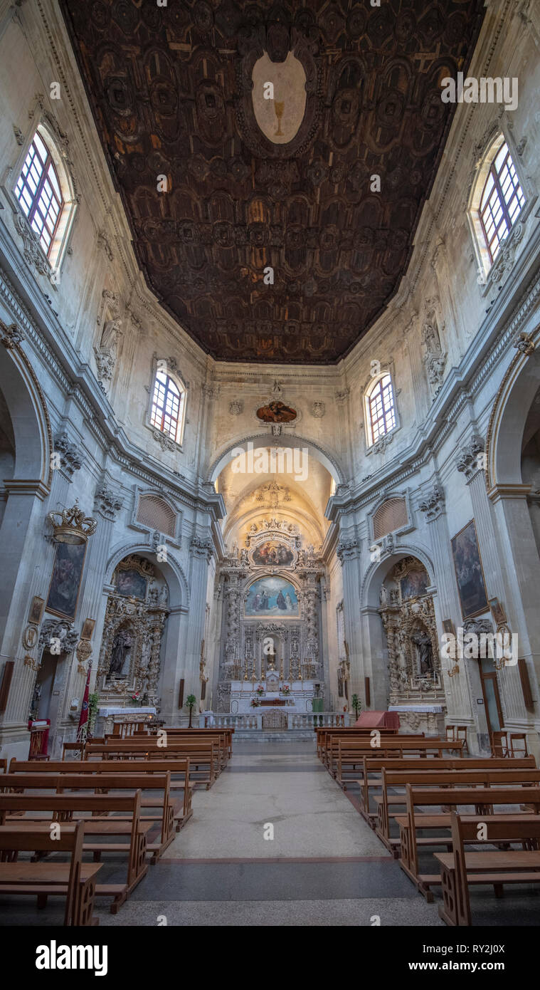 Inside interior of catholic Church of Saint Clare (Chiesa di Santa ...