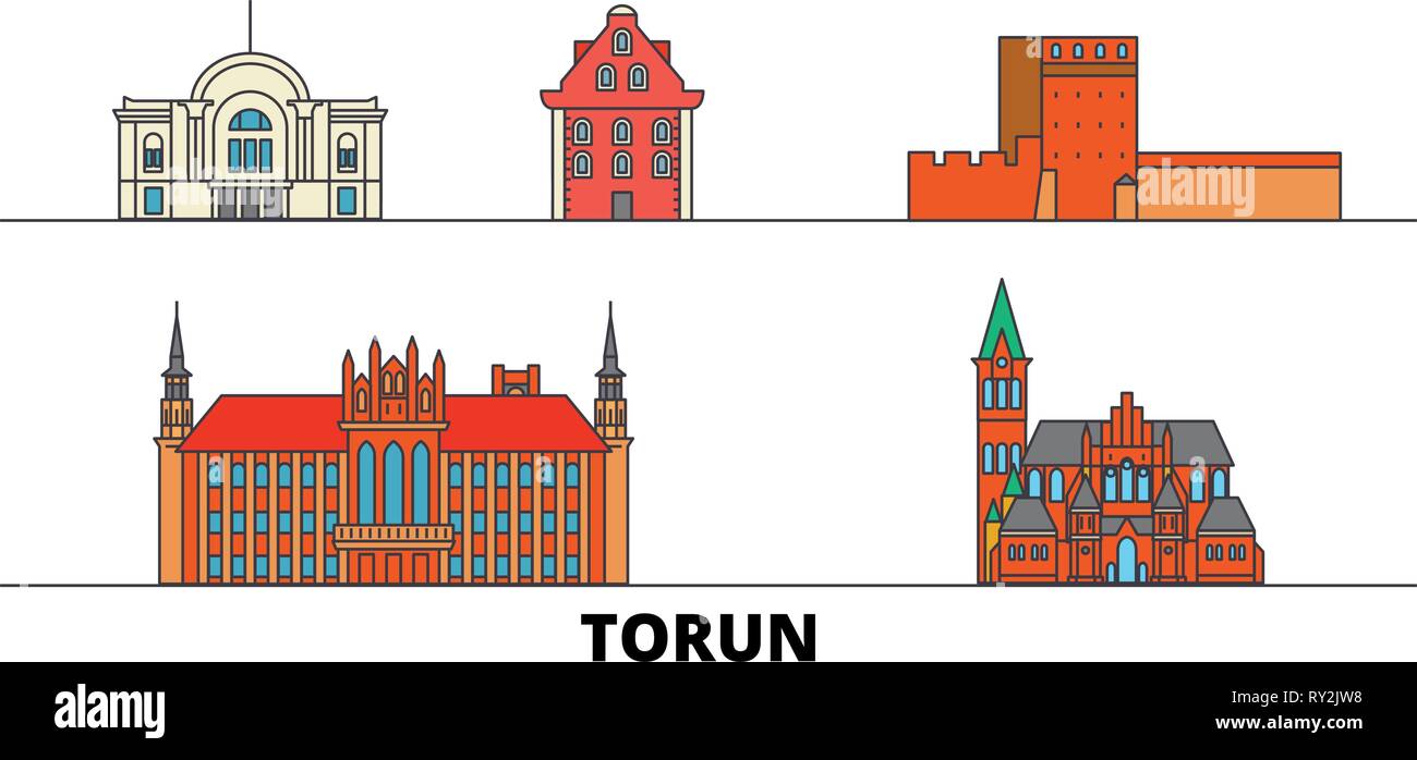 Cathedral city skyline torun poland Stock Vector Images - Alamy