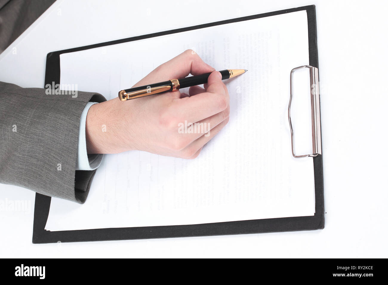 closeup.businessman signing a contract.photo with copy space Stock ...