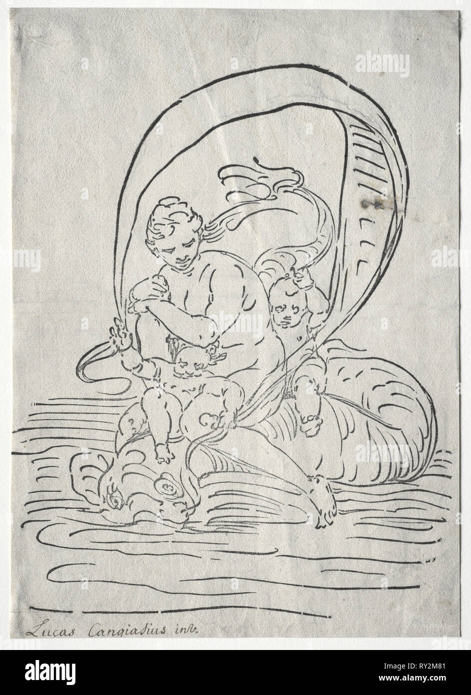 The Triumph of Amphitrite. Luca Cambiaso (Italian, 1527-1585). Woodcut ...