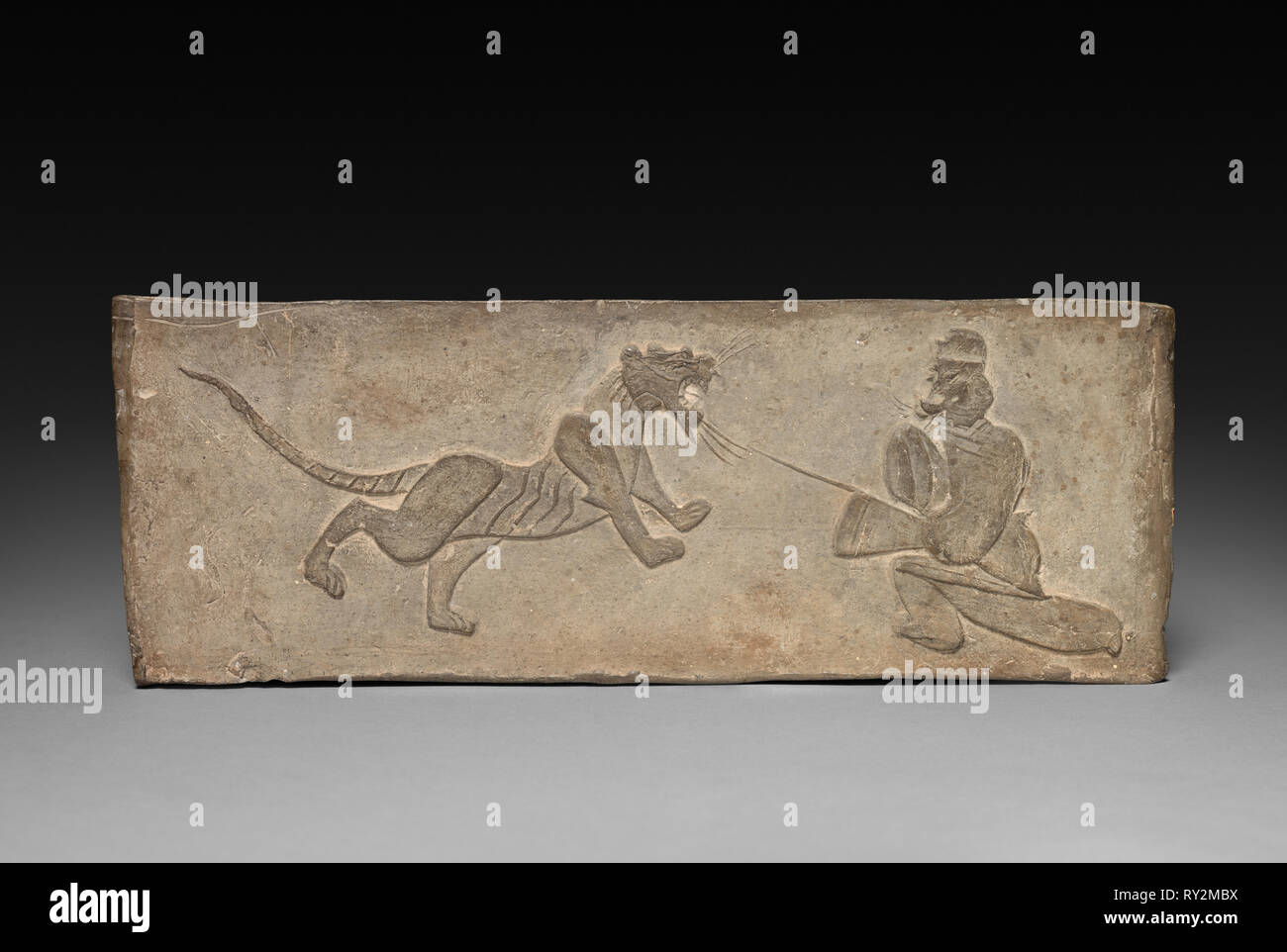 Panel from Model Cooking Stove: Lancer Jousting with a Tiger, 1st ...