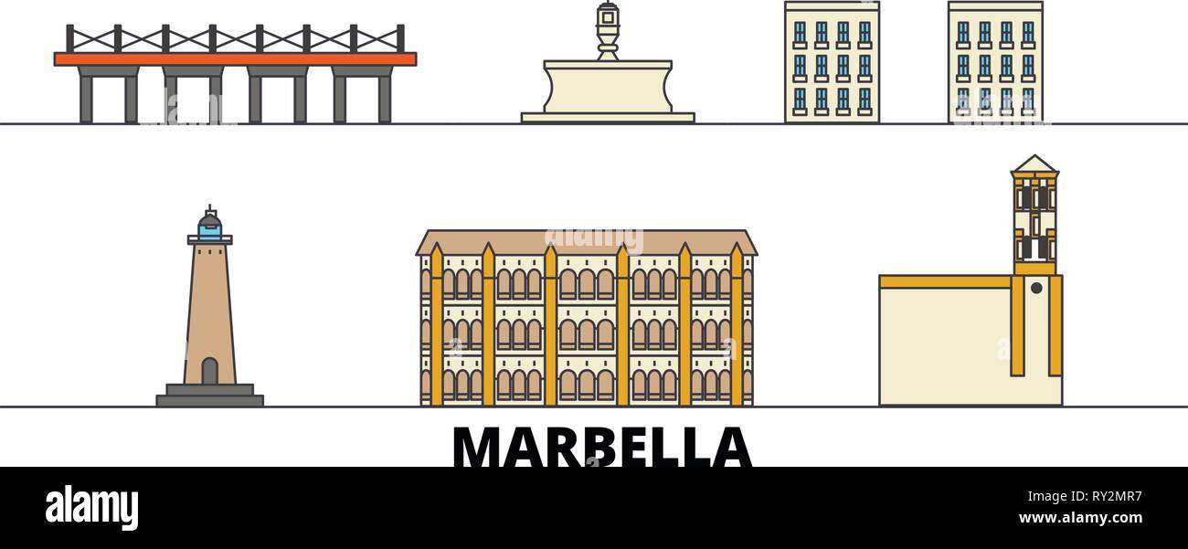 Marbella landscape Stock Vector Images - Alamy