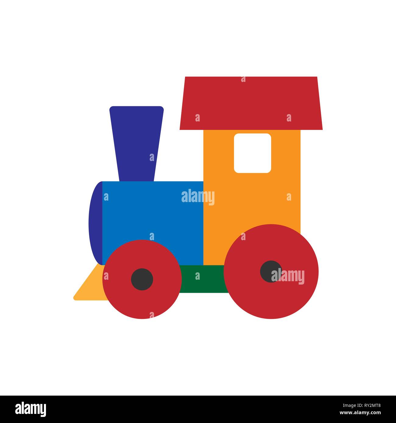 Children's toy train, flat design, color image Stock Vector Image & Art ...