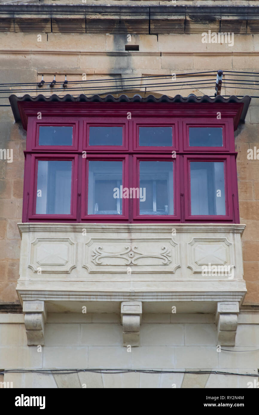 Traditional balcony window on a building from Malta Stock Photo - Alamy