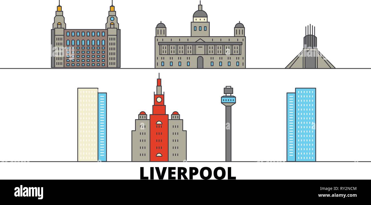 Liverpool city skyline silhouette vector hi-res stock photography and ...