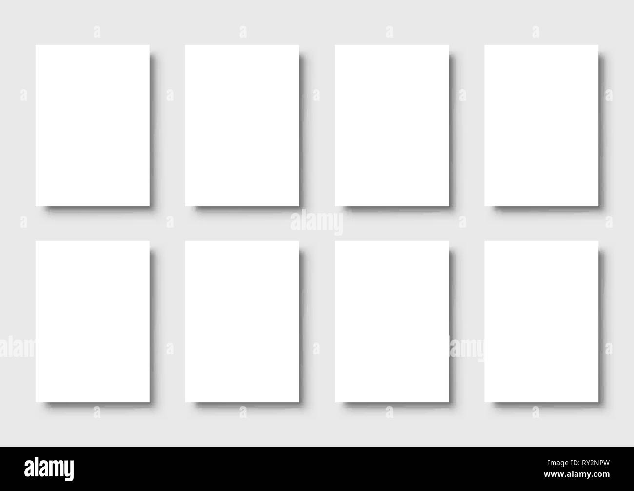 Empty white poster. Paper blank template. Vector illustration Stock ...