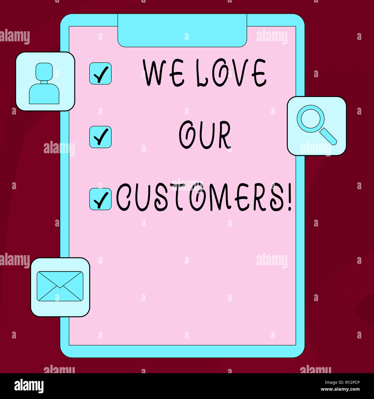 Word writing text We Love Our Customers. Business photo showcasing ...