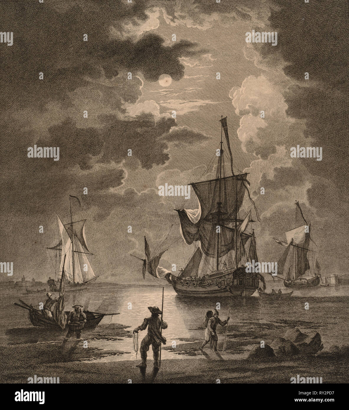 A View of the Sea by Moonlight. Thomas Major (British, 1714-1799 ...