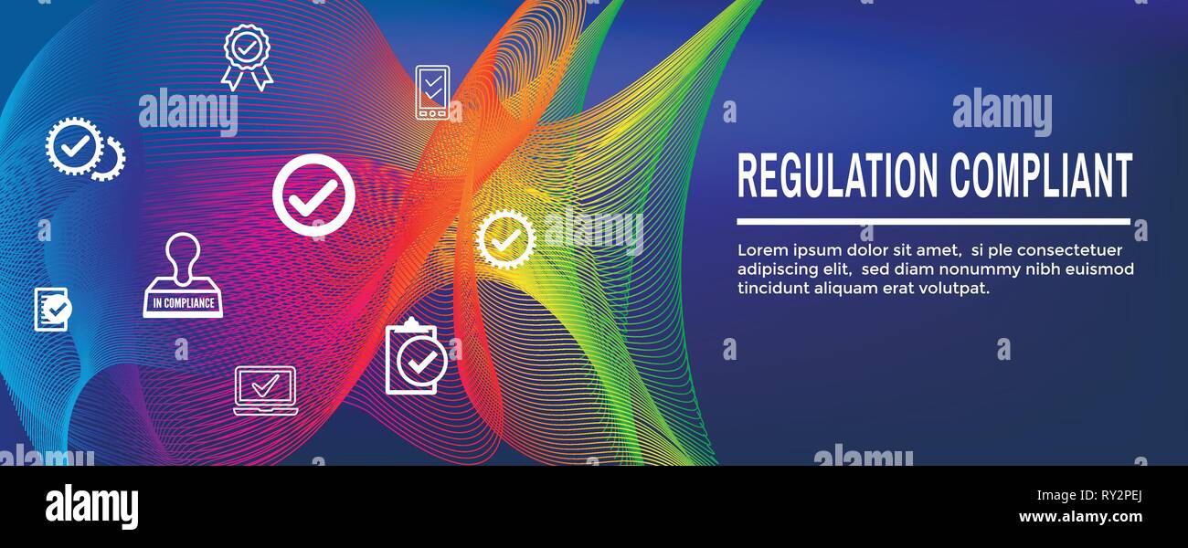 In compliance web header banner with icon set - shows a company passed ...