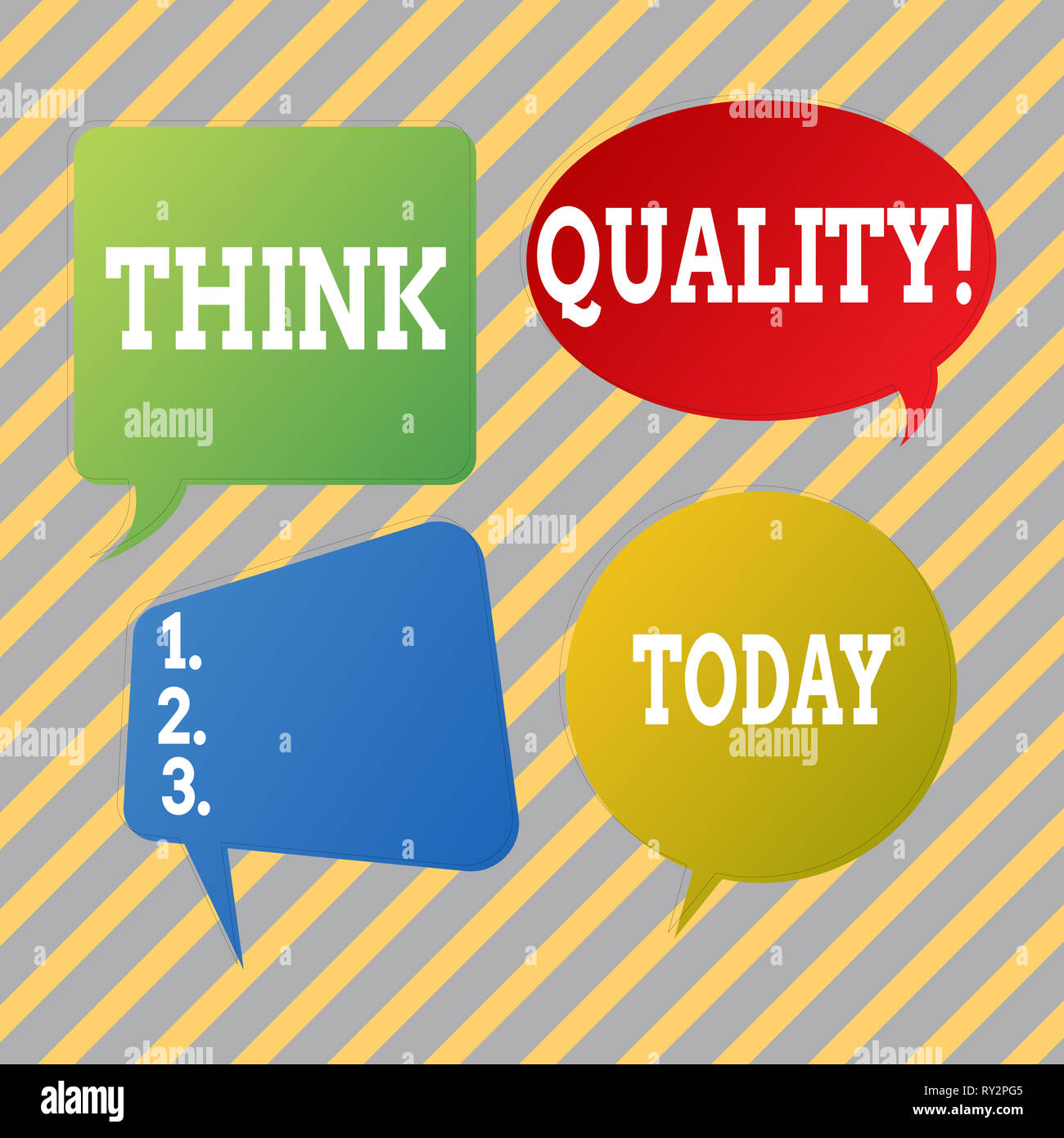Text sign showing Think Quality. Business photo text Thinking of ...
