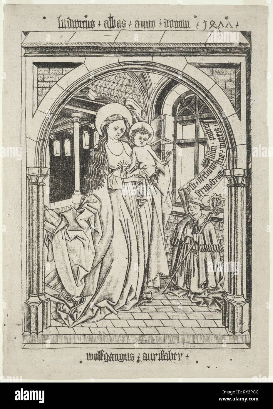 Virgin and Child, Abbot Ludwig Kneeling, 1400s. Germany, 15th century ...