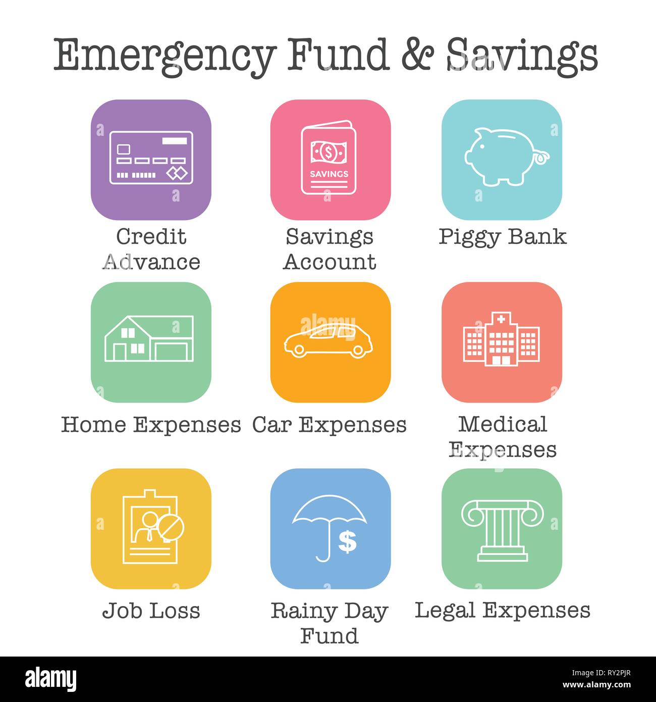 Financial emergency fund icon savings hi-res stock photography and ...
