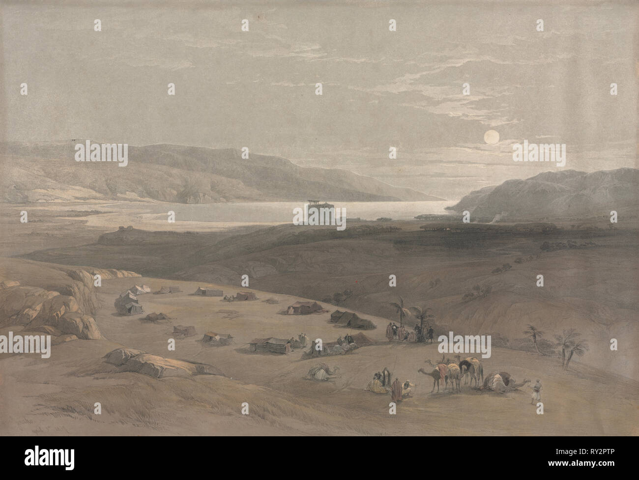 Jericho, 1839. David Roberts (British, 1796-1864). Color lithograph ...