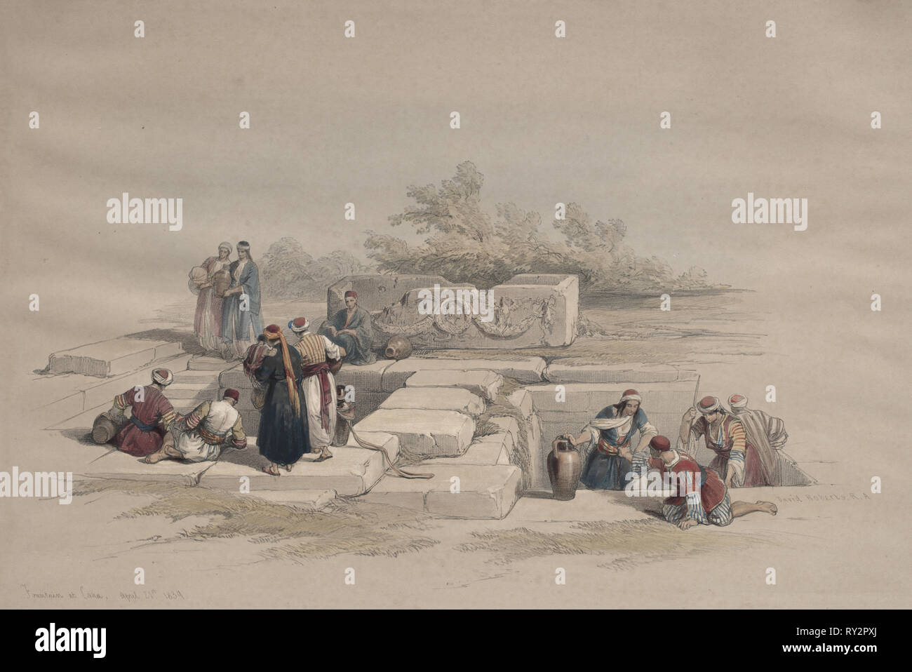 Fountain at Cana, 1839. David Roberts (British, 1796-1864). Color ...