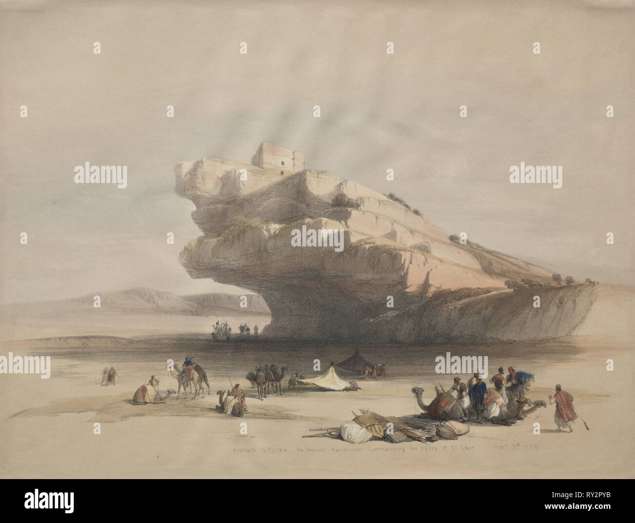 Approach to Petra, an Ancient Watch Tower Commanding the Valley of El ...