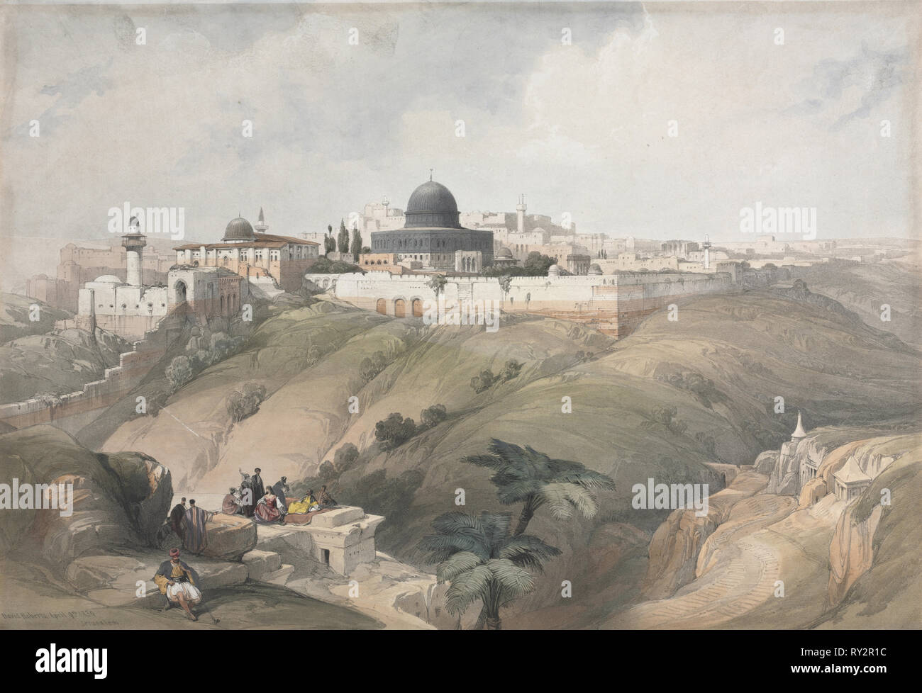 Jerusalem, 1839. David Roberts (British, 1796-1864). Color lithograph ...