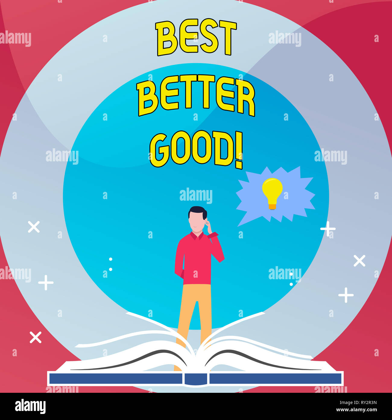 Word writing text Best Better Good. Business photo showcasing improve ...