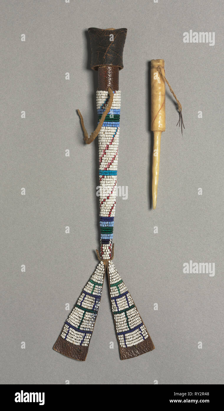 Bone Awl with Beaded Case, late 1800s. America, Native North American ...
