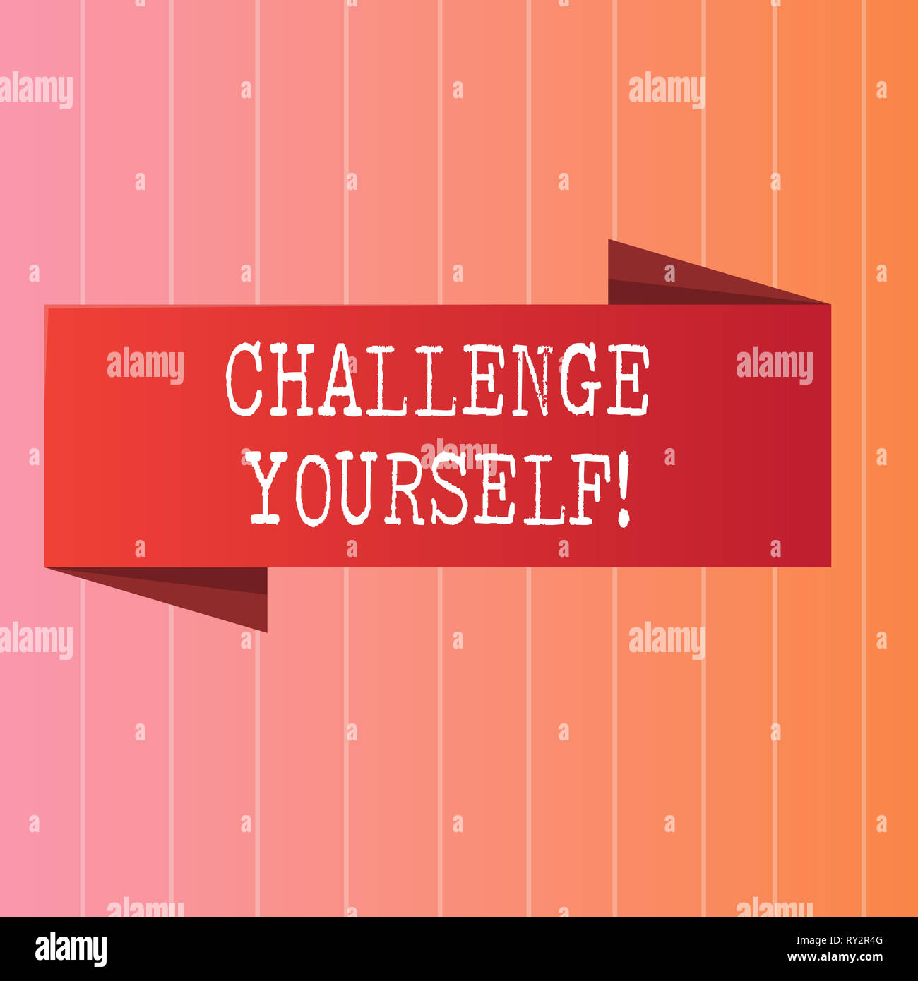 Writing note showing Challenge Yourself. Business concept for Overcome ...