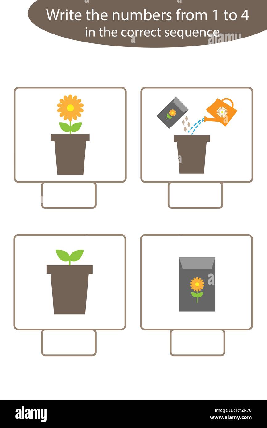 Visual game with garden pictures for kids, educational task for the ...