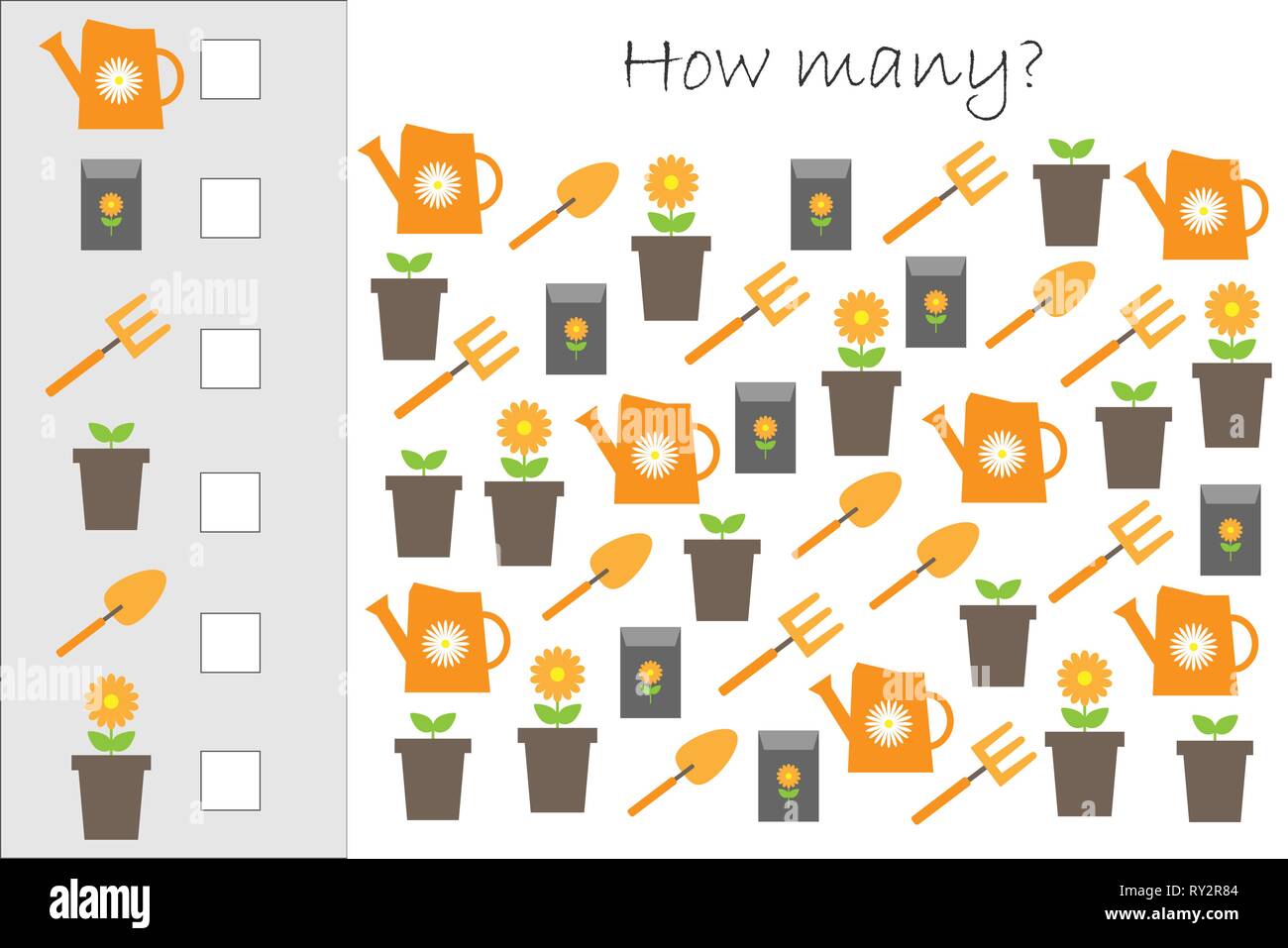 How many counting game with garden pictures for kids, educational maths ...