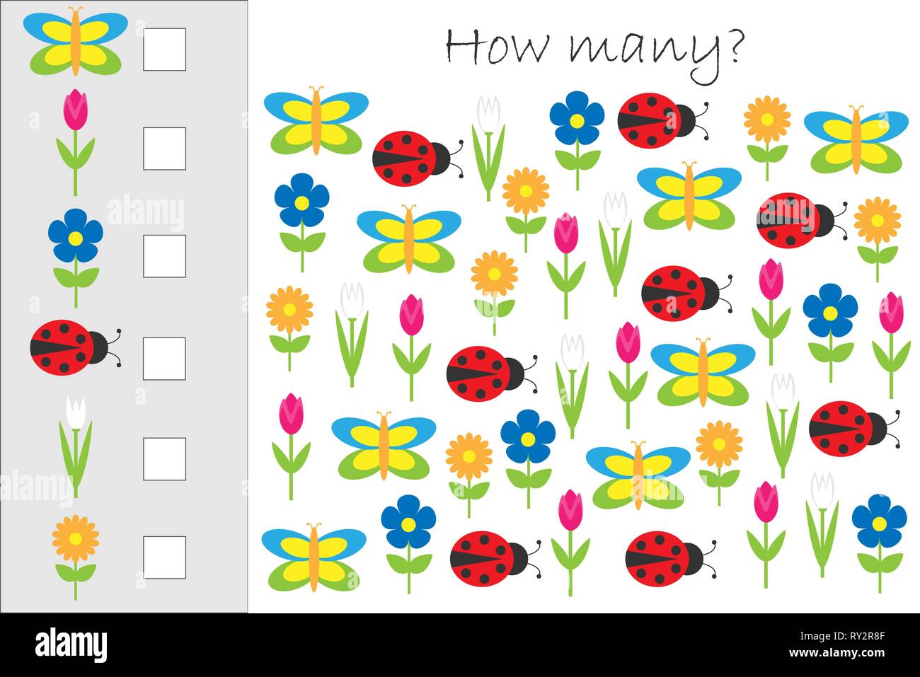 How many counting game with summer pictures for kids, educational maths ...