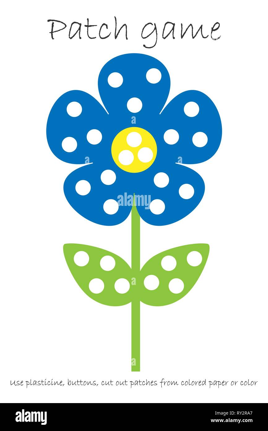 Education Patch game flower with leaves for children to develop motor ...