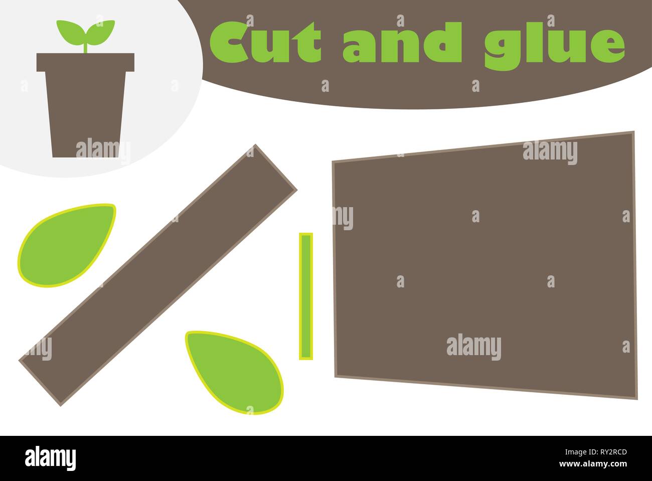 Plant in the pot cartoon, education game for the development of ...