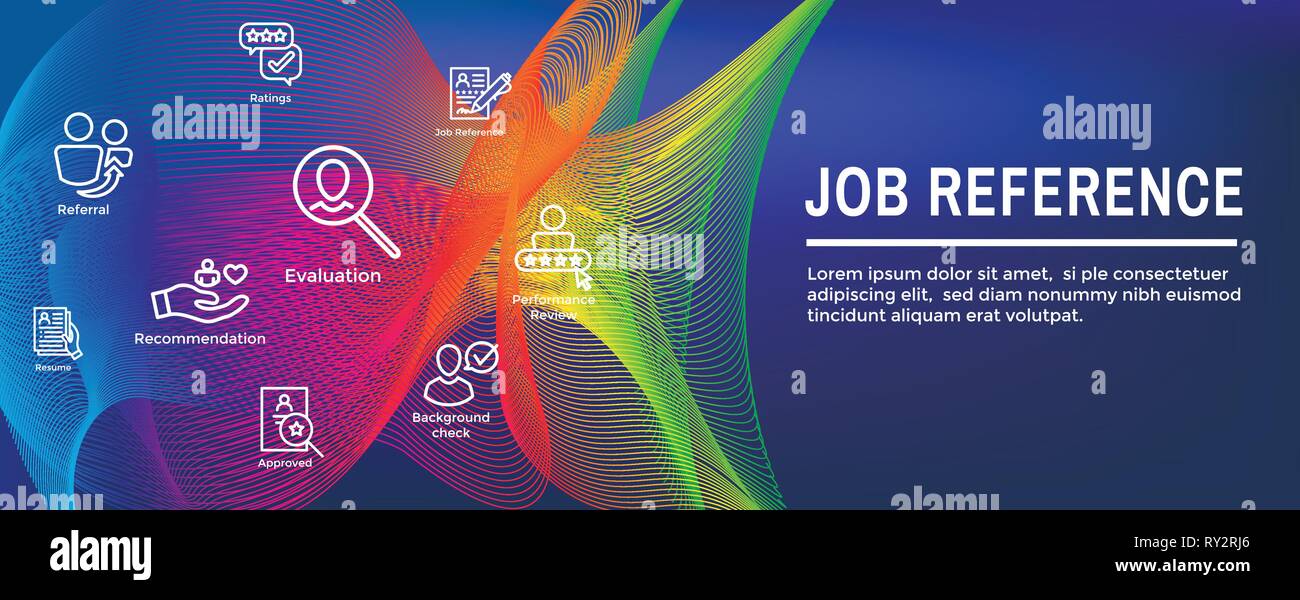 Referral Job Reference Web Header Banner & Icon Set Stock Vector Image ...