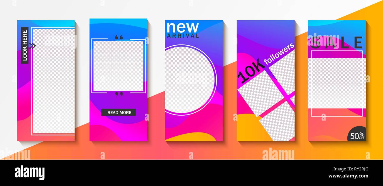 Set ot instagram templates for stories, sales, gifts. Backgrounds for ...