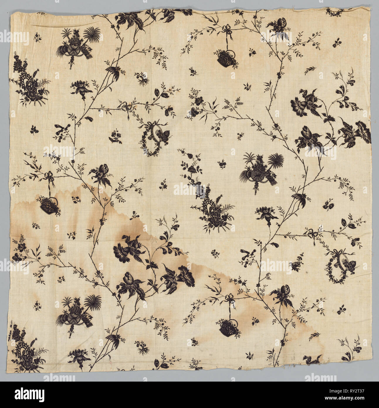 Fragment of Printed Cotton, 1775. England, late 18th century ...
