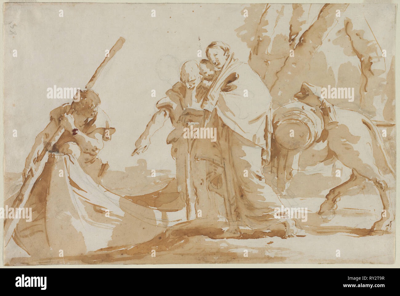 Flight into Egypt: The Embarkment of the Holy Family, c. 1735. Giovanni ...