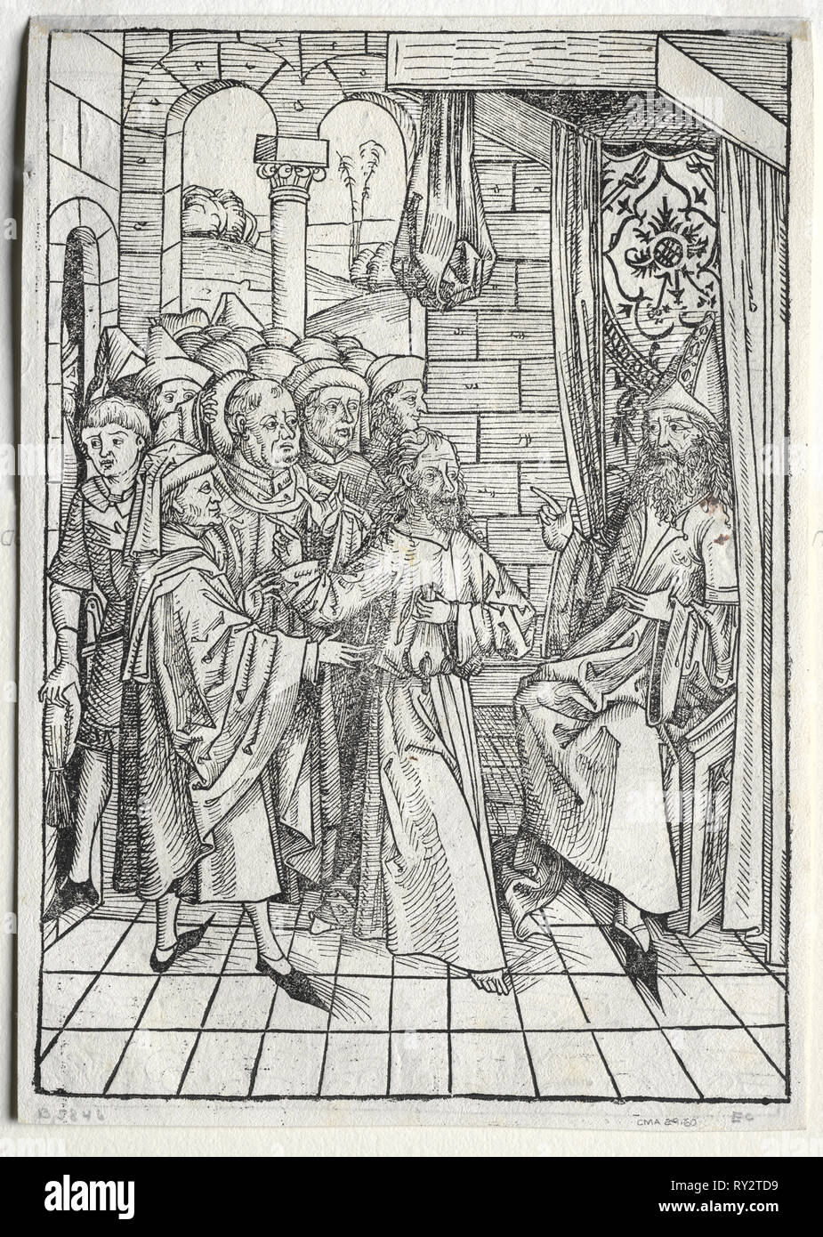 Der Schatzbehalter: Christ before Caiaphas (verso), 1491. Michael ...