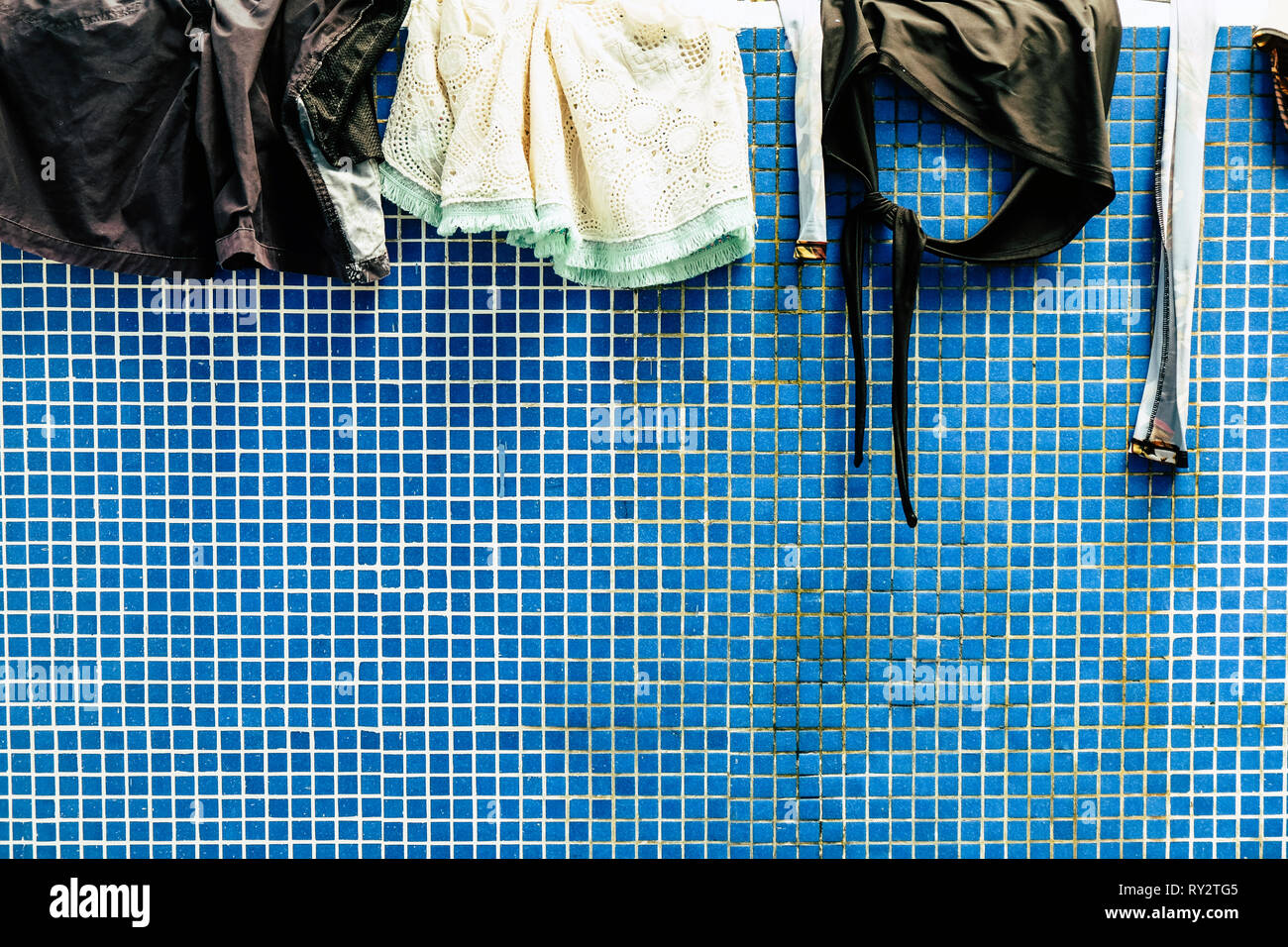 image of Clothes drying background Stock Photo - Alamy