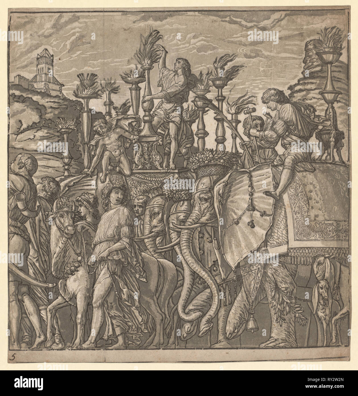 The Triumph of Julius Caesar: Elephants Carrying Torches, 1593-99 ...