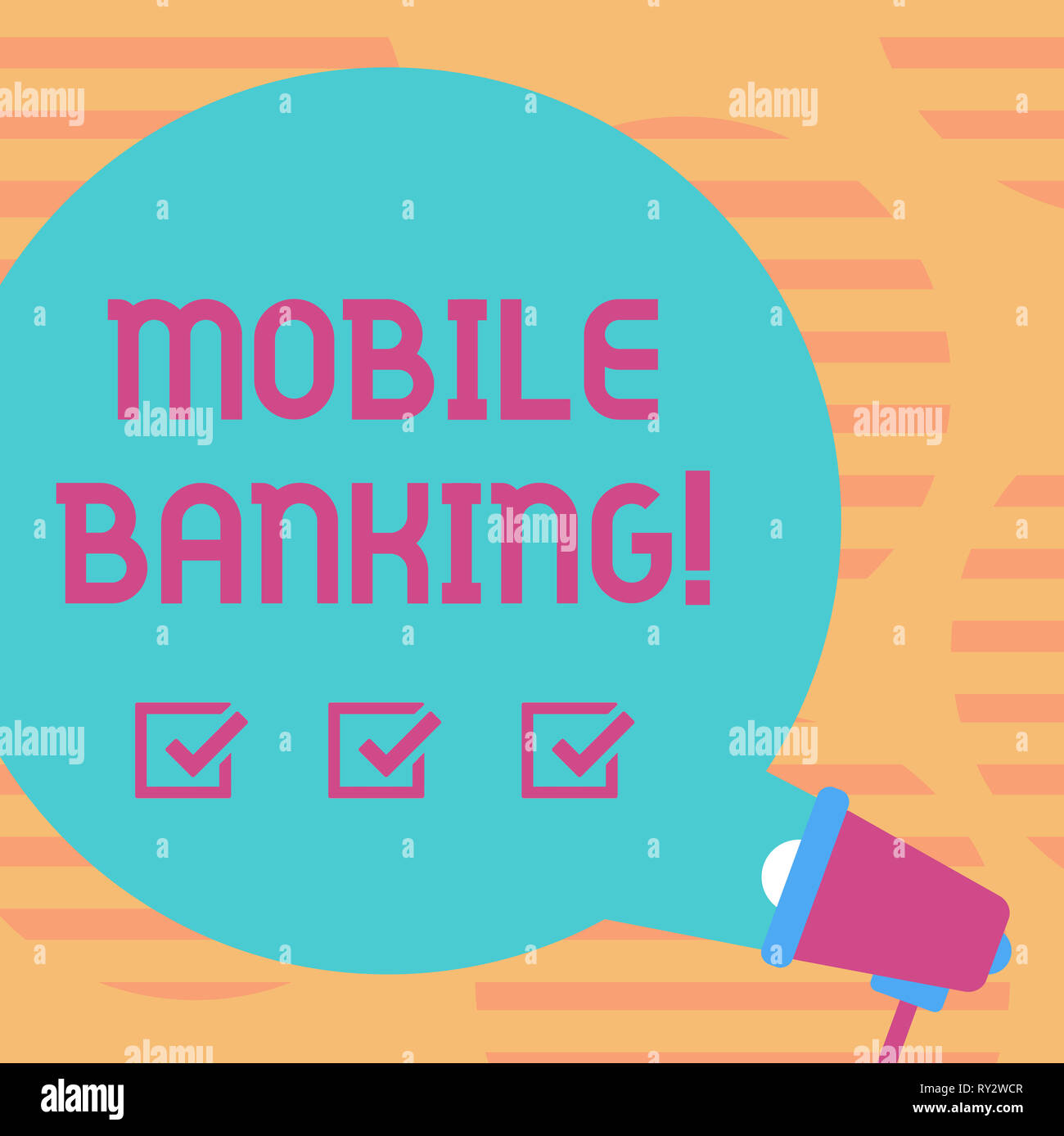 Word writing text Mobile Banking. Business photo showcasing Online ...