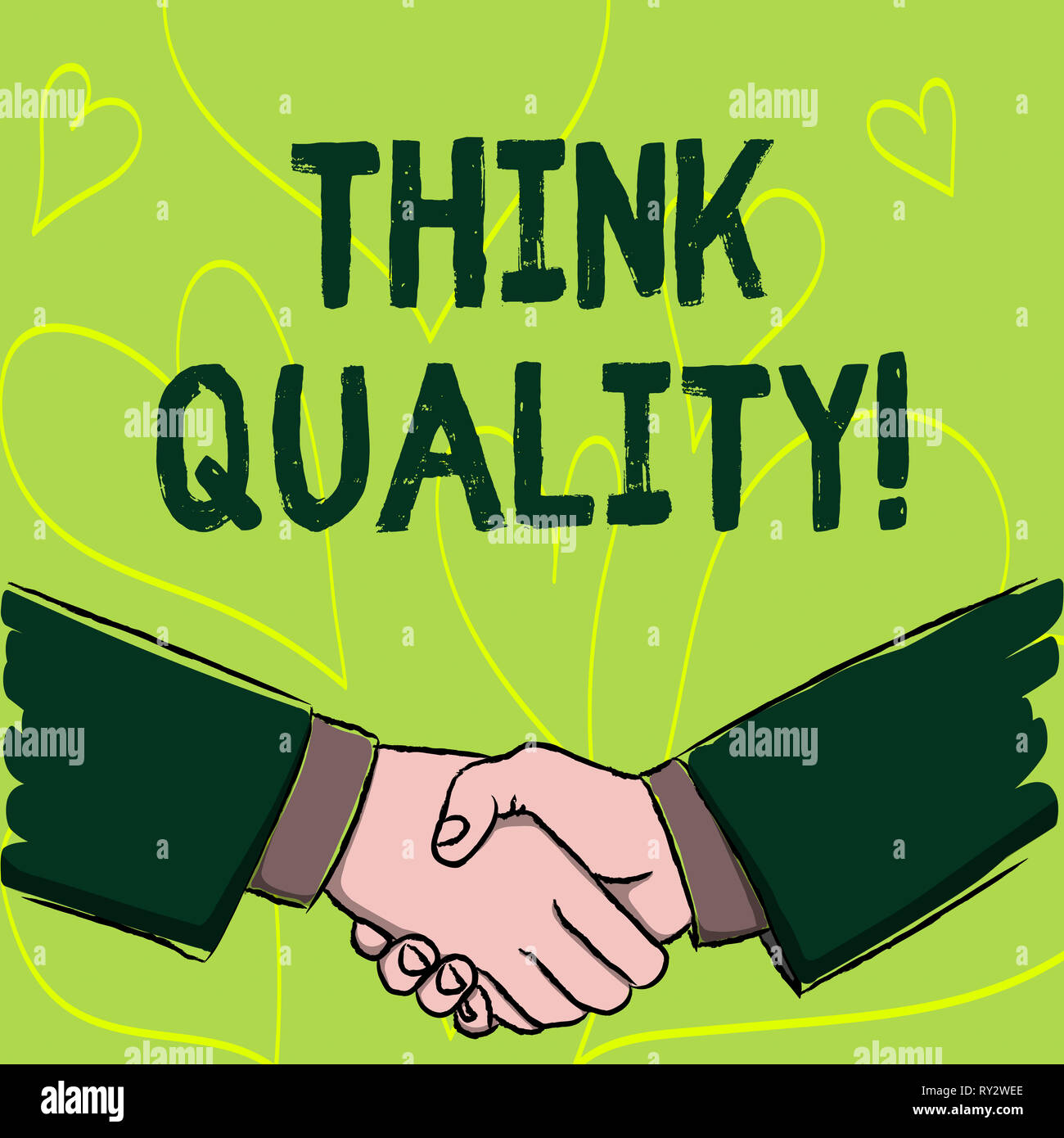 Writing note showing Think Quality. Business concept for Thinking of ...
