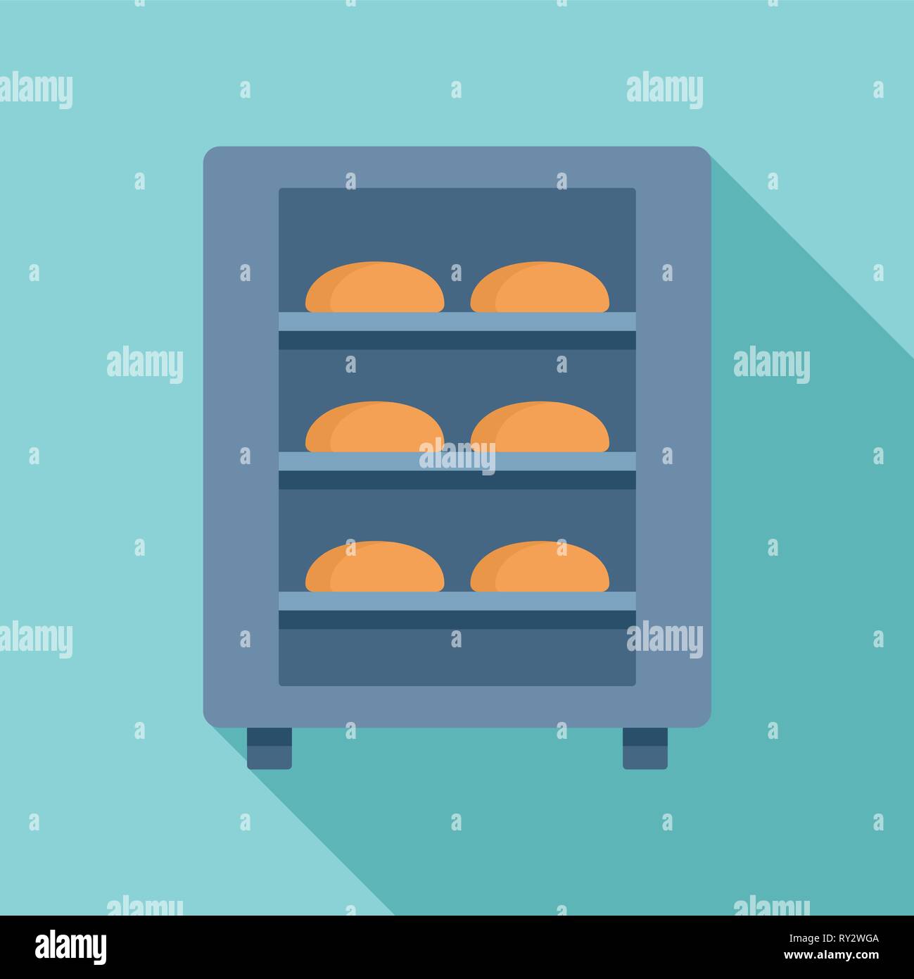Bread factory oven icon. Flat illustration of bread factory oven vector ...