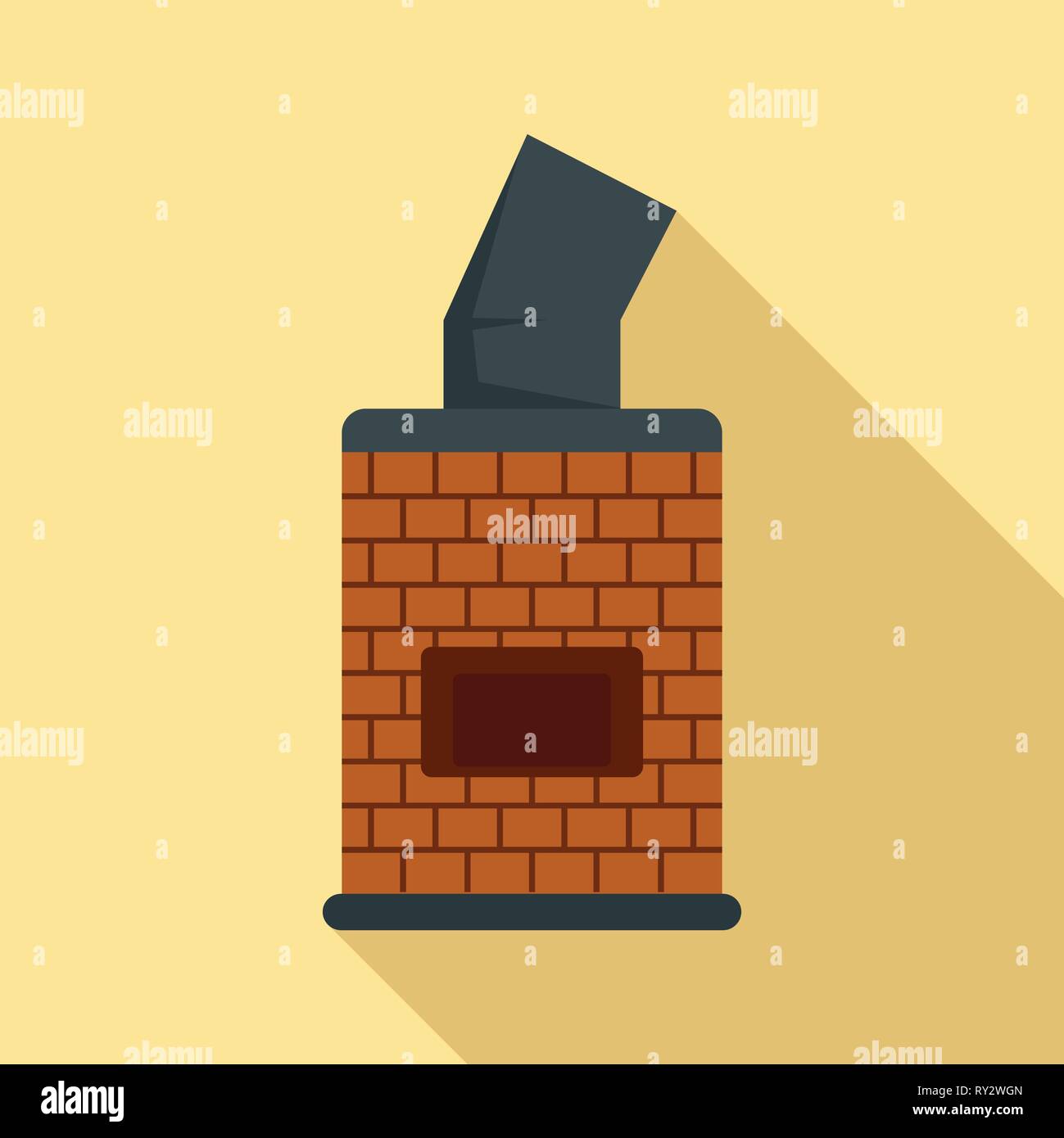 Bread brick oven icon. Flat illustration of bread brick oven vector ...