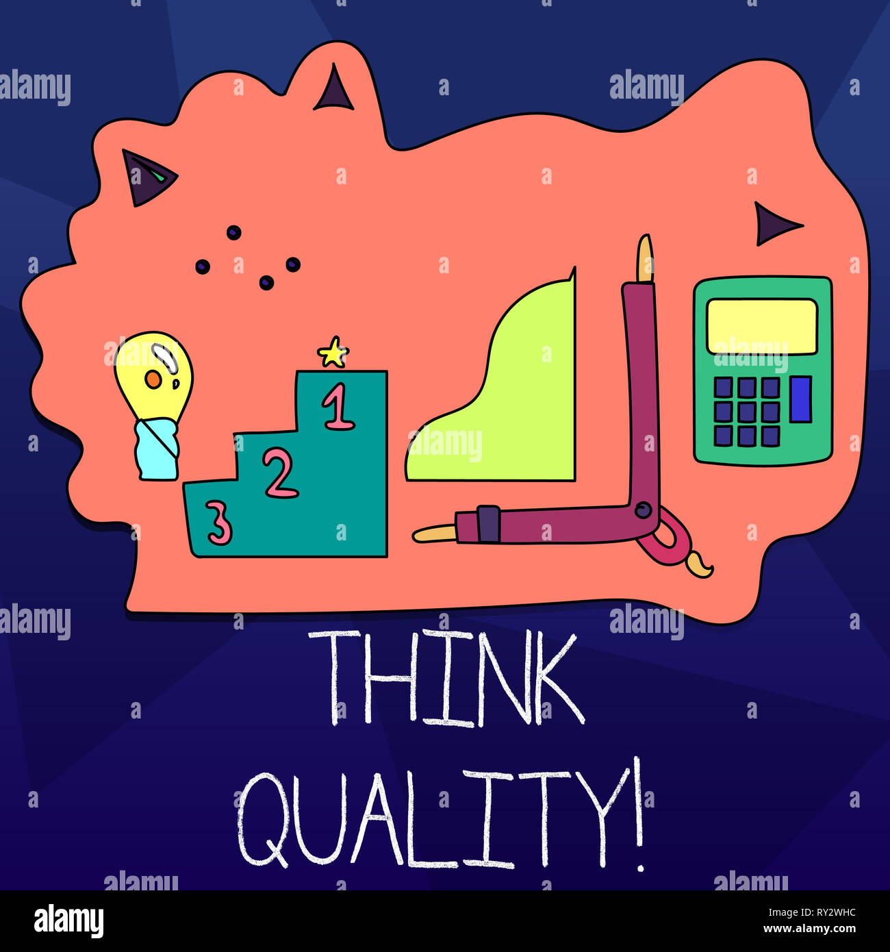 Word writing text Think Quality. Business photo showcasing Thinking of ...