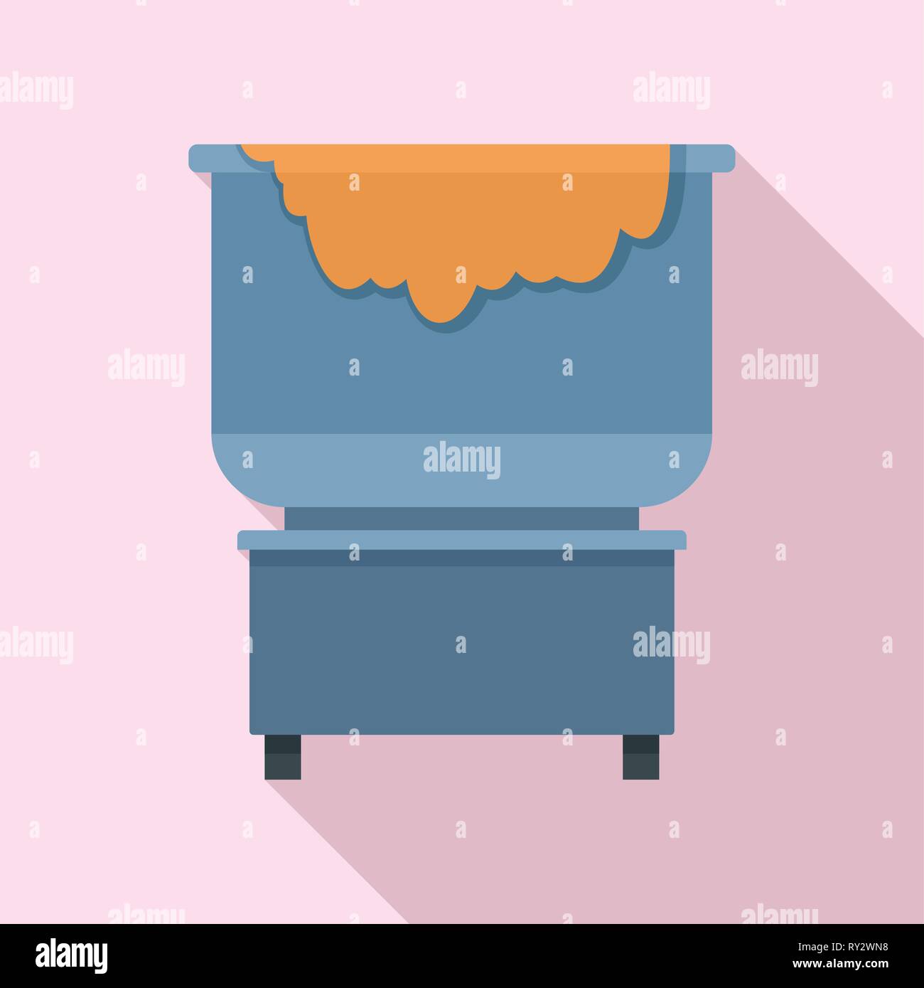 Dough factory cauldron icon. Flat illustration of dough factory ...