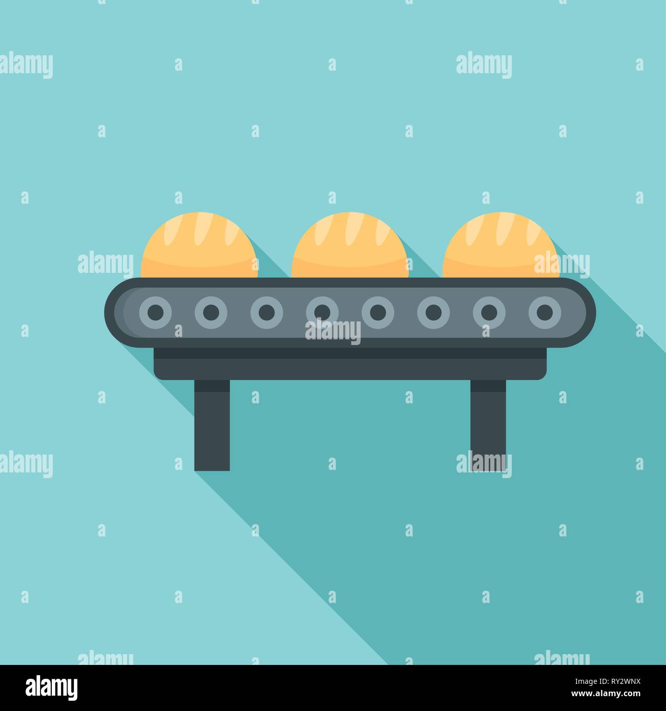 Line of bread factory icon. Flat illustration of line of bread factory ...
