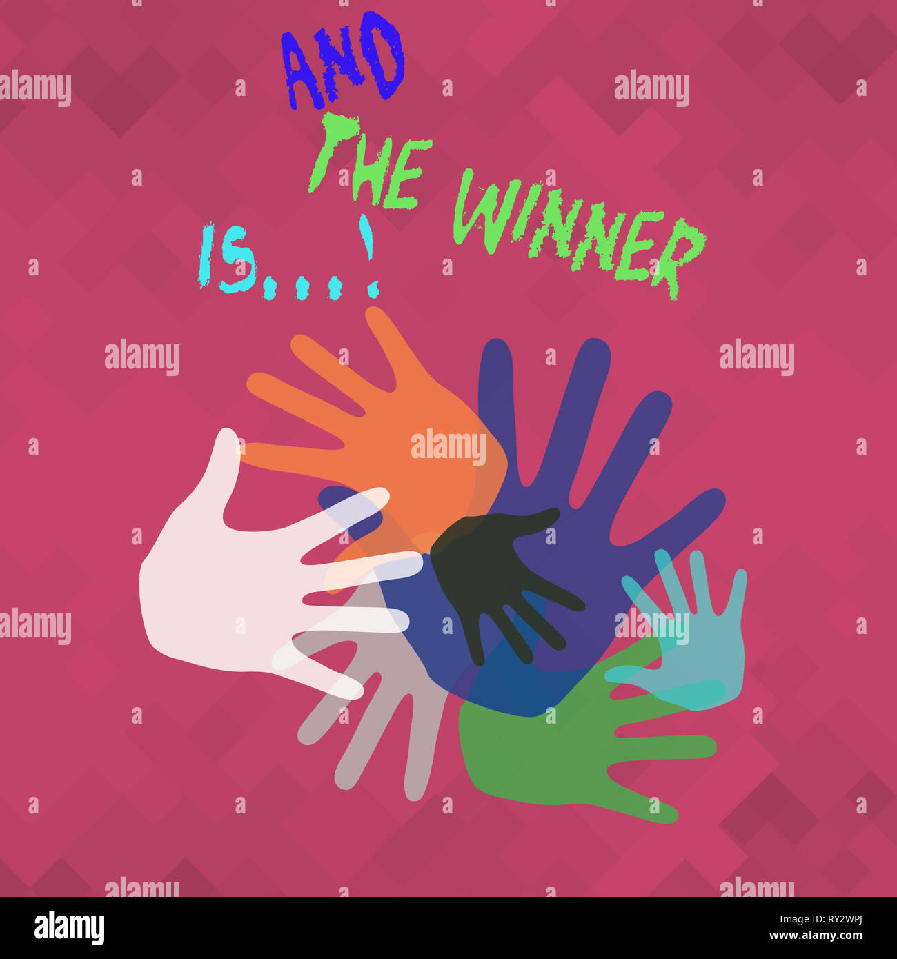 Conceptual hand writing showing And The Winner Is . Concept meaning ...